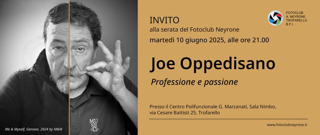 Il grande JOE OPPEDISANO sarà ospite presso il Fotoclub A.Neyrone di ...