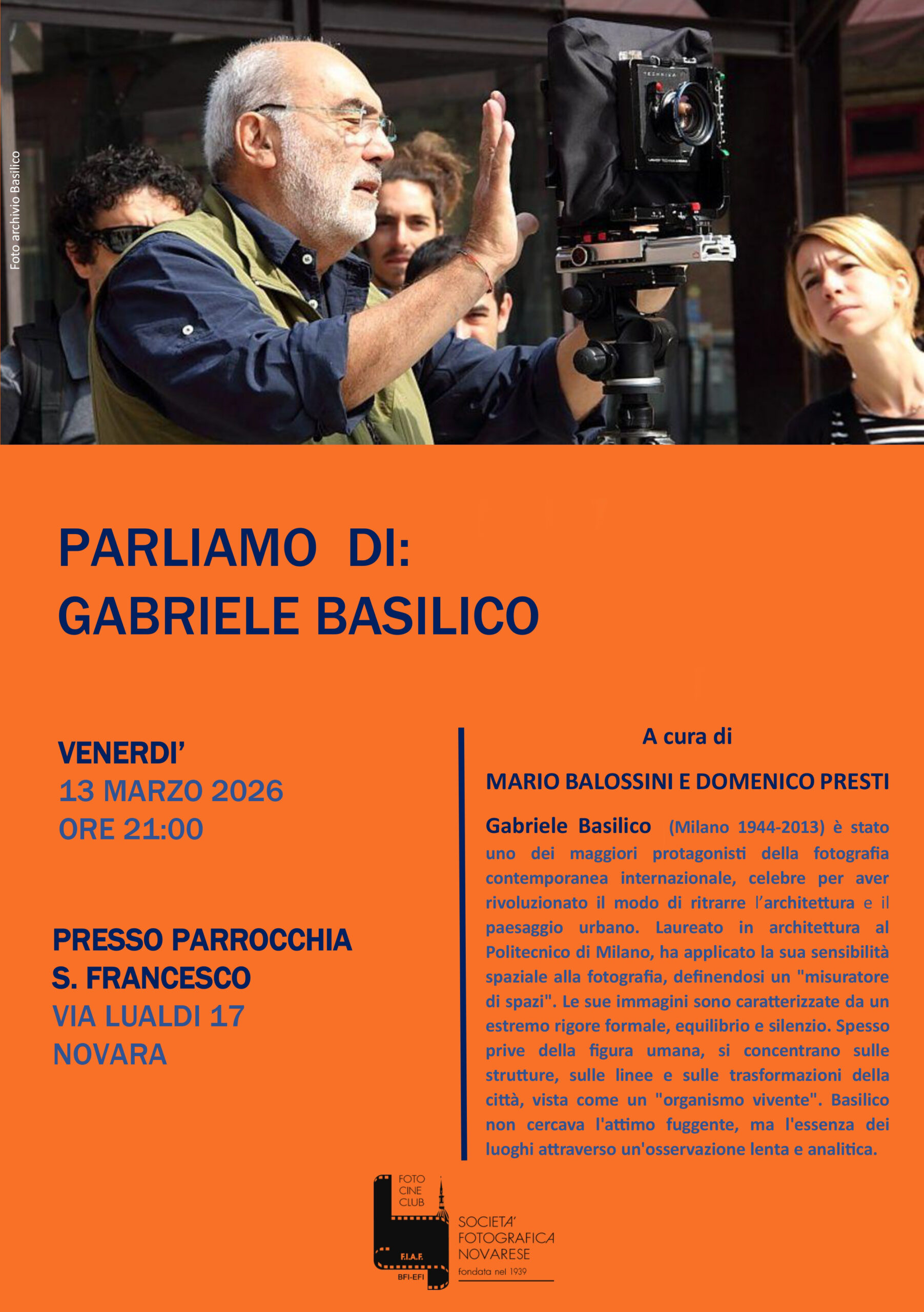 Mario Balossini e Domenico Presti parleranno di "GABRIELE BASILICO ...